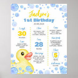 Rubber Duck Boy 1st Birthday Milestone Sign | Zazzle