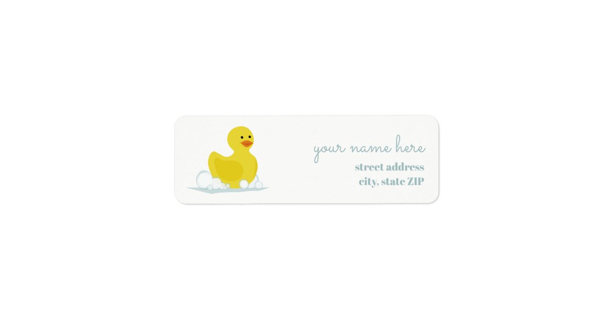 Rubber Duck Bubbles Baby Shower Label | Zazzle