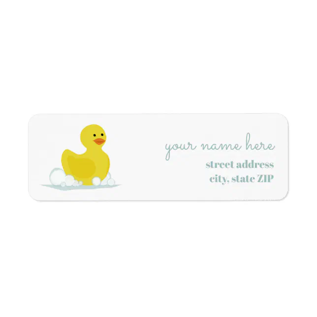 Rubber Duck Bubbles Baby Shower Label | Zazzle