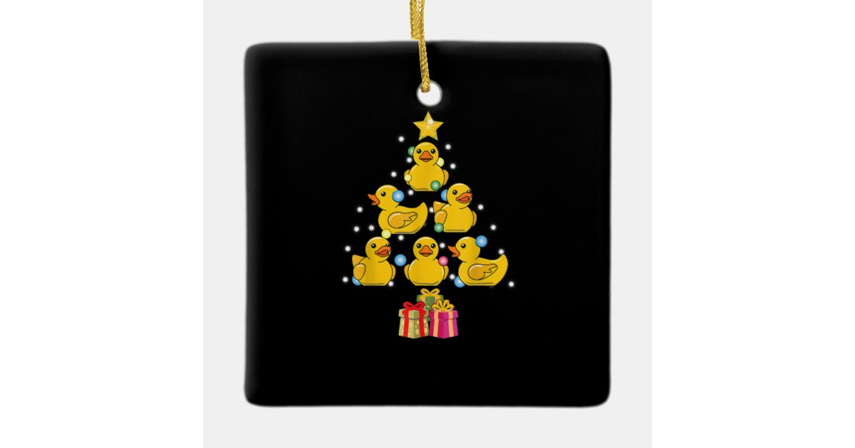 Rubber Duck Christmas Tree Duckie Quack Christmas Ceramic Ornament | Zazzle