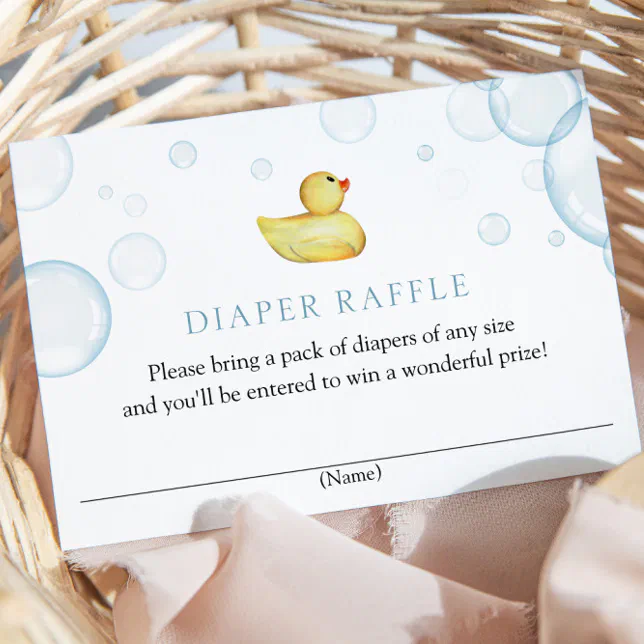 Rubber Duck Diaper Raffle insert card | Zazzle