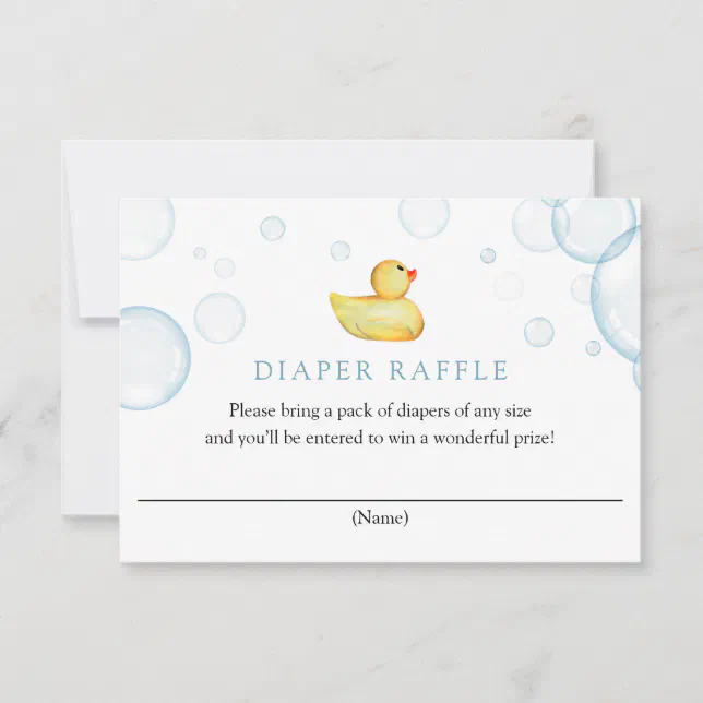 Rubber Duck Diaper Raffle insert card | Zazzle