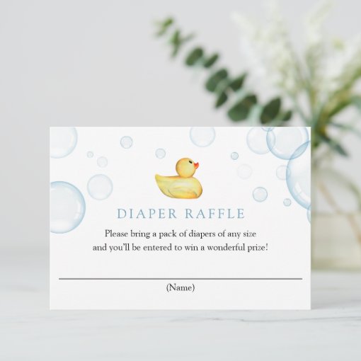 Rubber Duck Diaper Raffle insert card | Zazzle