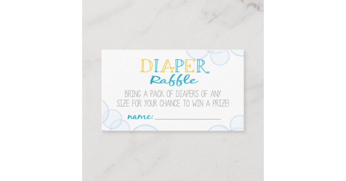 Rubber Duck Diaper Raffle Insert Cards | Zazzle