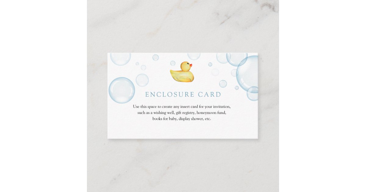 Rubber Duck Enclosure Card | Zazzle