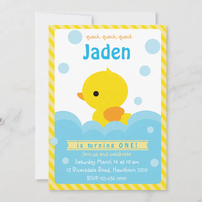 Rubber Duck Invitation / Duck Invitation | Zazzle
