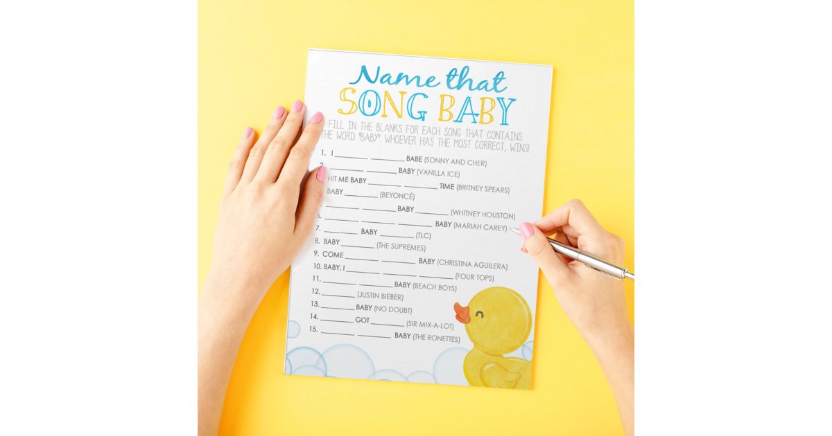 Rubber Duck Name That Song Baby Shower Game Notepad | Zazzle