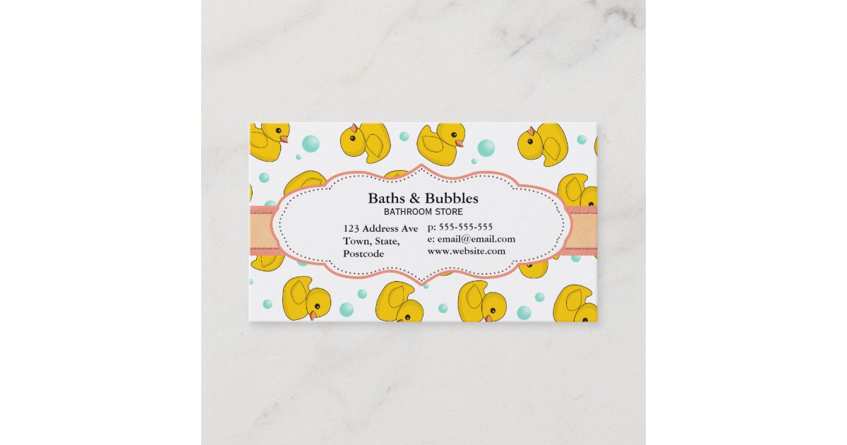 Rubber Duck Pattern Business Card | Zazzle