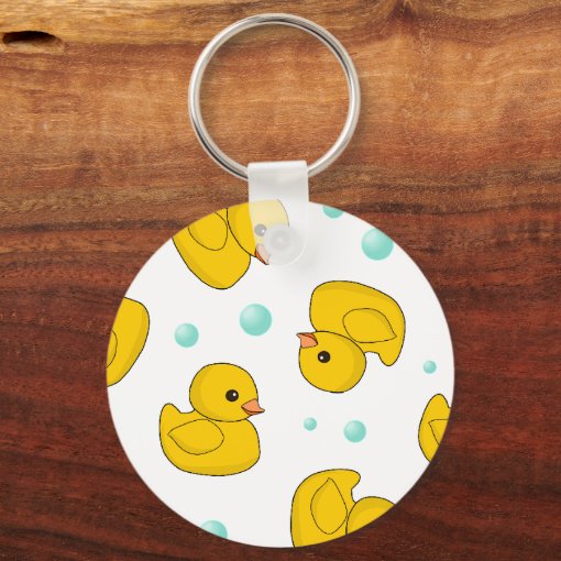 Rubber Duck Pattern Keychain | Zazzle
