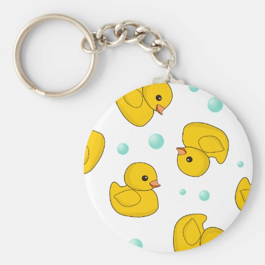 Rubber Duck Pattern Keychain | Zazzle.com