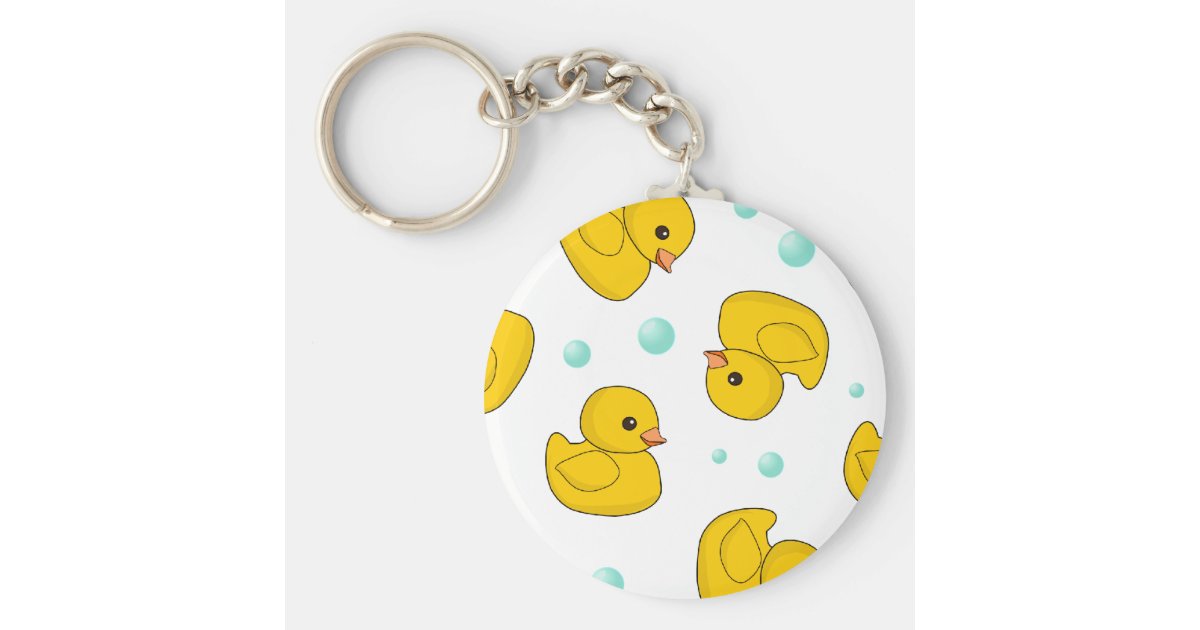 Rubber Duck Pattern Keychain | Zazzle.com