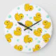 Rubber Duck Pattern Large Clock | Zazzle