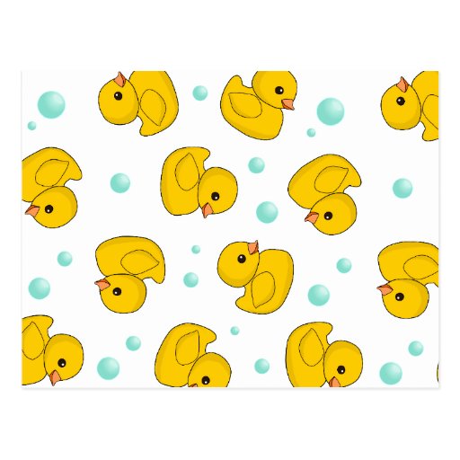Rubber Duck Pattern Postcard | Zazzle