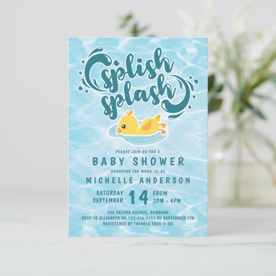 Rubber Duck Splish Splash Baby Shower Invitation | Zazzle.com