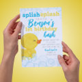 Rubber Duck Splish Splash Birthday Invitation | Zazzle
