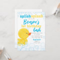 Rubber Duck Splish Splash Birthday Invitation | Zazzle