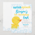 Rubber Duck Splish Splash Birthday Invitation | Zazzle