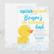 Rubber Duck Splish Splash Birthday Invitation | Zazzle