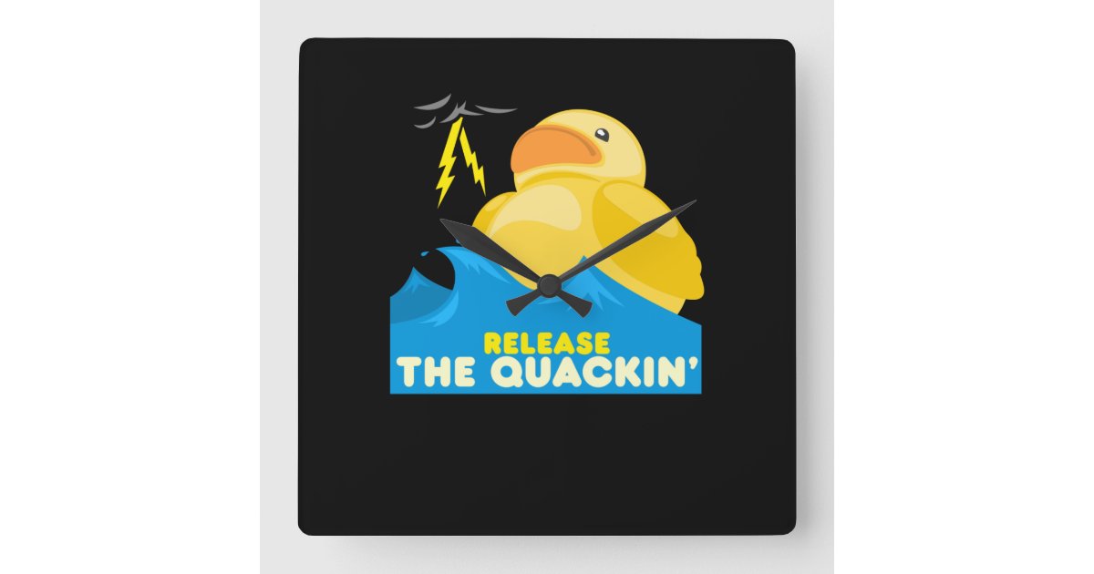 Rubber Duck Square Wall Clock | Zazzle