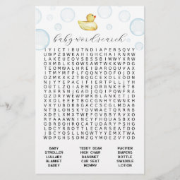 Rubber Duck Word Search and Scramble Double Game | Zazzle