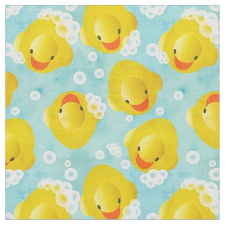 Cute rubber duck pattern fabric | Zazzle