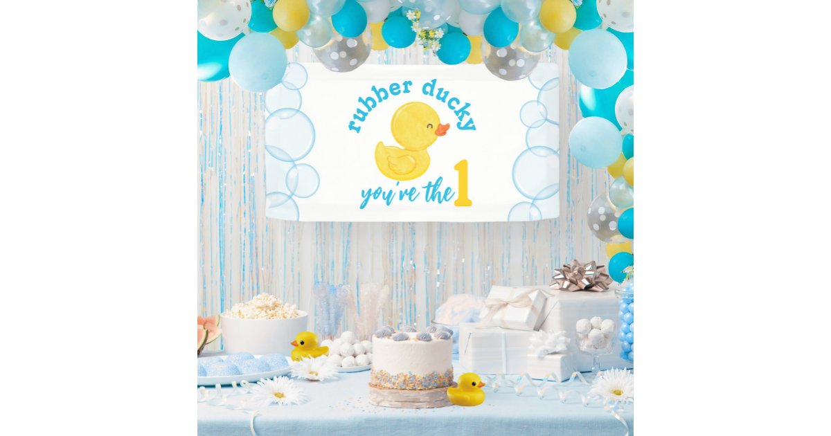 Rubber Ducky 1st Birthday Party Banner | Zazzle