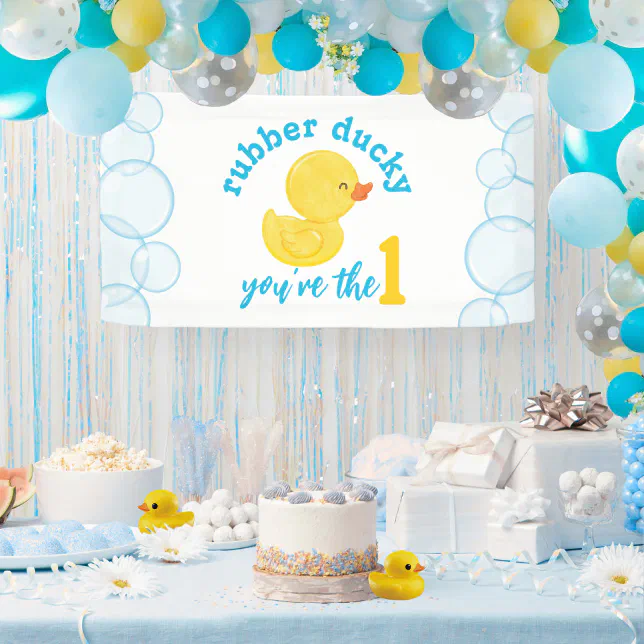 Rubber Ducky 1st Birthday Party Banner | Zazzle