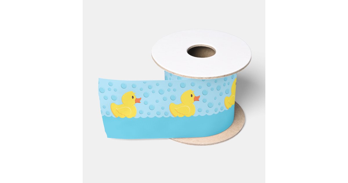 Rubber Ducky 1st Birthday Party Kids Baby Satin Ribbon | Zazzle