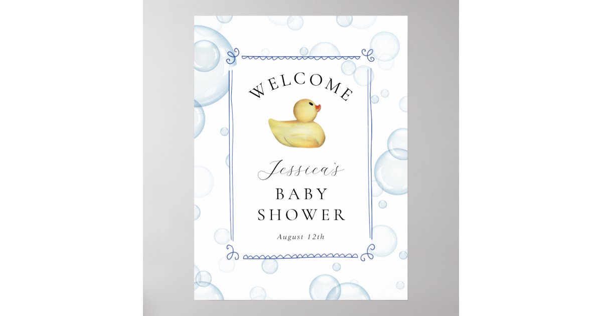 Rubber Ducky Baby Shower Welcome Sign | Zazzle