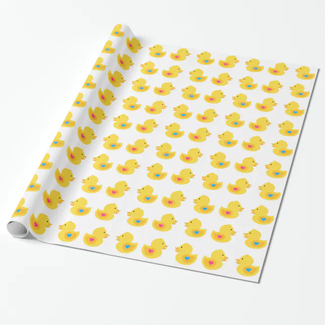 Rubber Ducky Pink or Blue Wrapping Paper | Zazzle