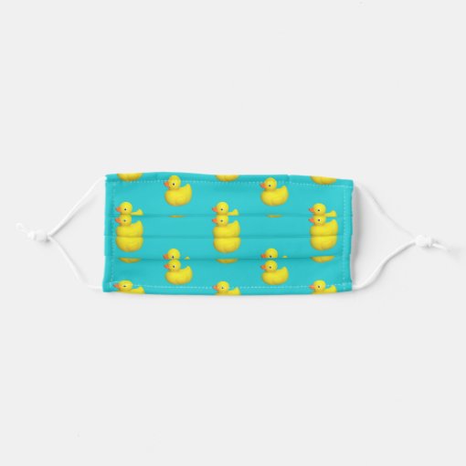 Rubber Ducky Print Custom Color Blue Adult Cloth Face Mask | Zazzle