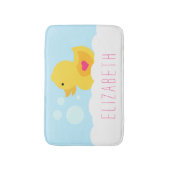Rubber Ducky With Pink Heart Bath Mat | Zazzle