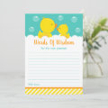 Rubber Ducky Yellow and Green Words of Wisdom Invitation | Zazzle