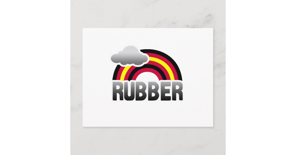 RUBBER PRIDE RAINBOW POSTCARD | Zazzle
