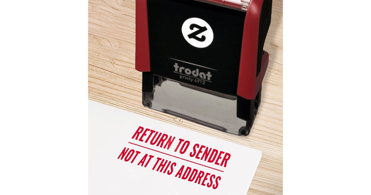 Rubber Stamp Return to Sender Not at Address | Zazzle