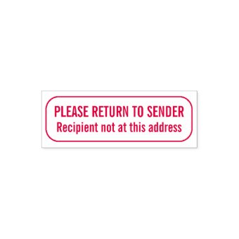 Rubber Stamp Return to Sender Not at this Address | Zazzle