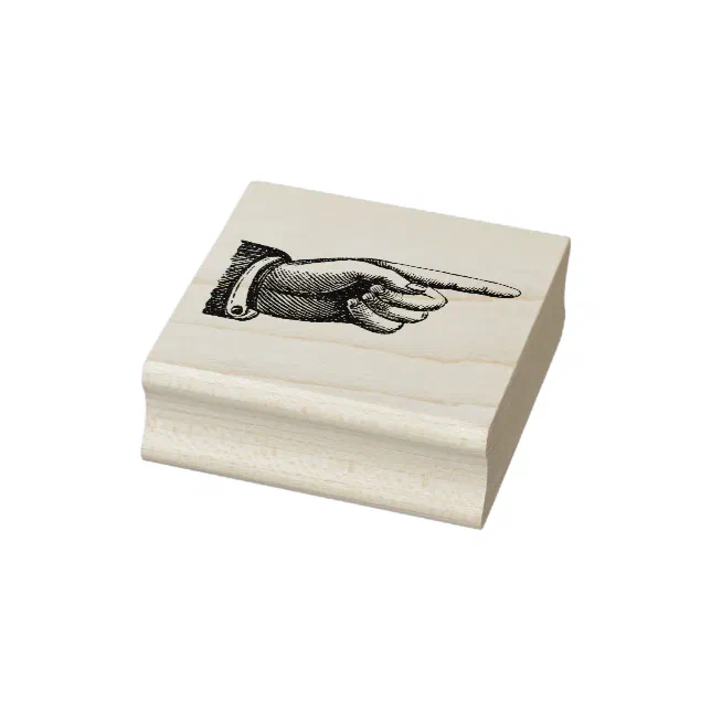 Rubber stamp with vintage Finger Pointing | Zazzle