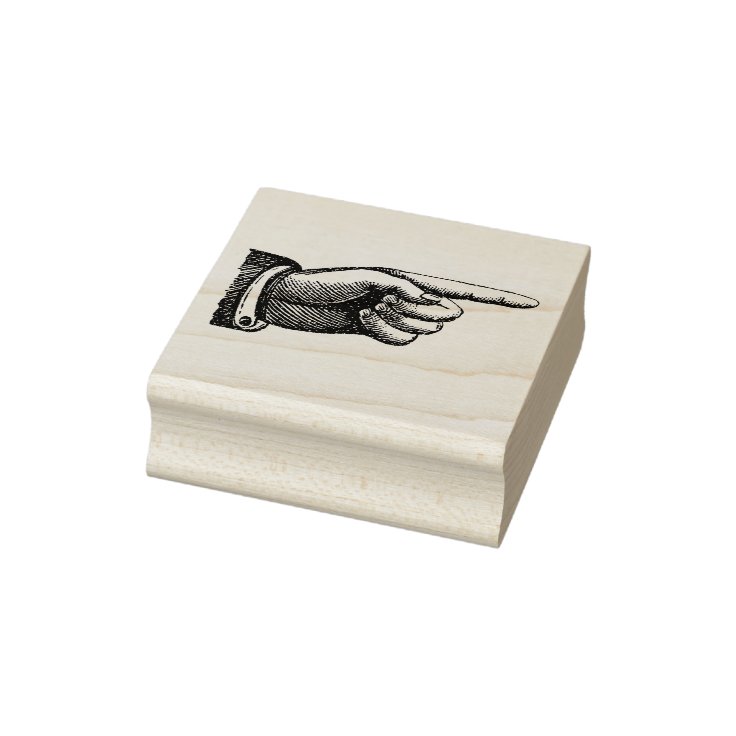 Rubber stamp with vintage Finger Pointing | Zazzle