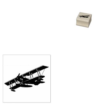 Rubber stamp with vintage image Airplane | Zazzle