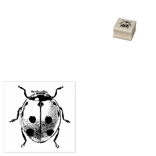 Rubber stamp with vintage Ladybug | Zazzle