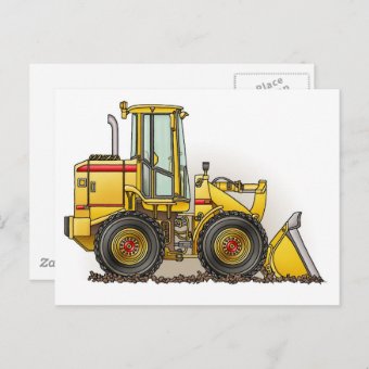 Rubber Tire Loader Construction Equipment Postcard | Zazzle
