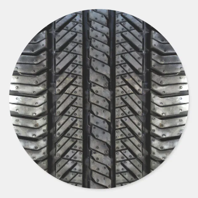 Rubber Tire Thread Automotive Style Decor Classic Round Sticker | Zazzle