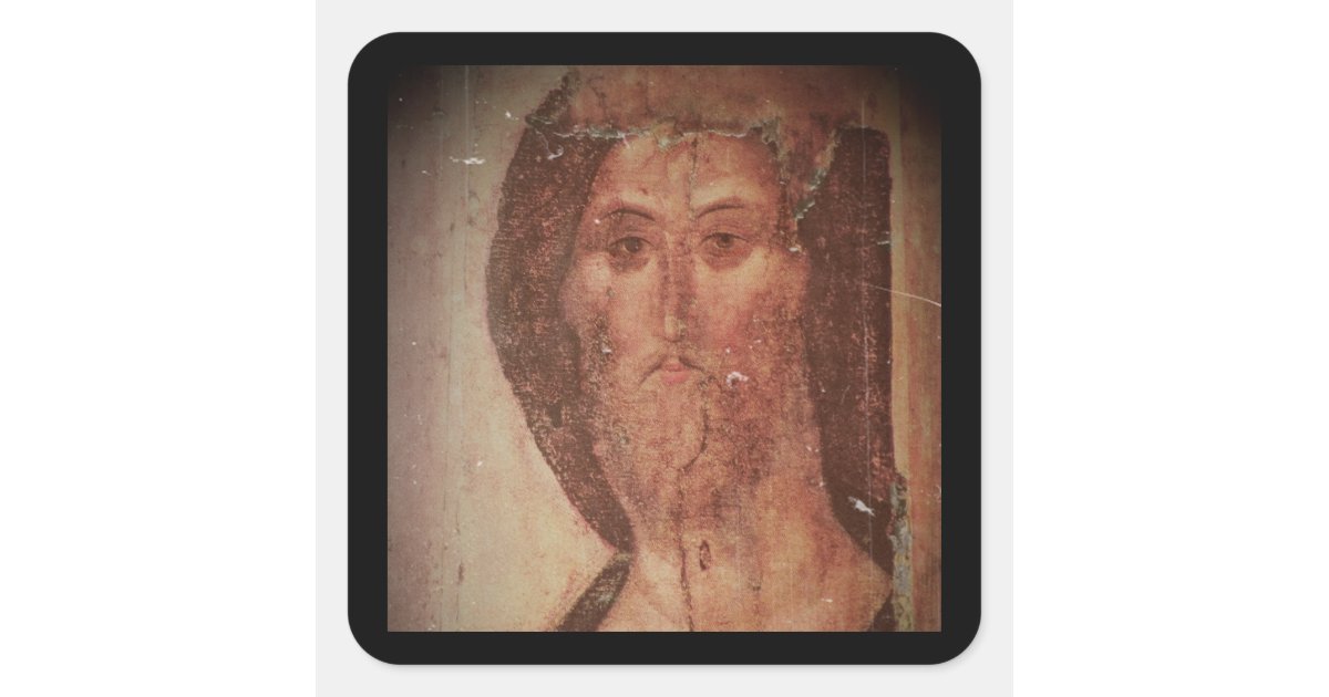Rublev Icon of Jesus Christ Square Sticker | Zazzle