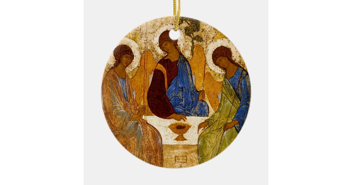 Rublev Trinity at the Table Ceramic Ornament | Zazzle