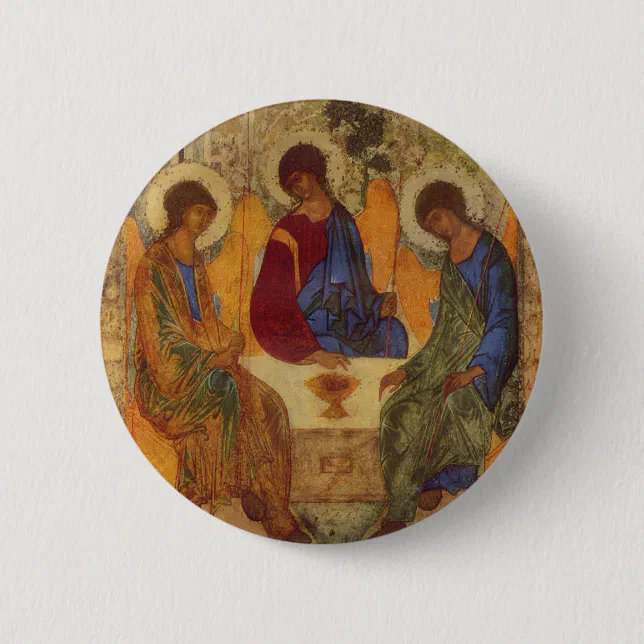 Rublev Trinity at the Table Pinback Button | Zazzle