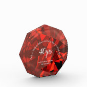 RUBY 40th Wedding Anniversary 2 RED HEART Silver Acrylic Award | Zazzle