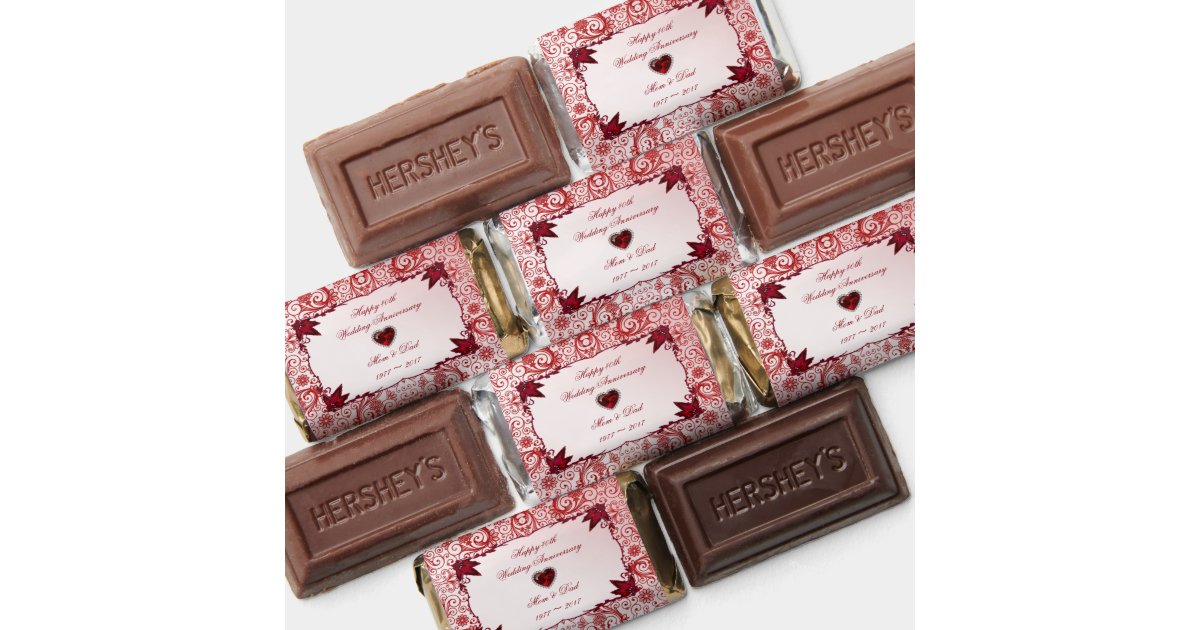 Ruby 40th Wedding Anniversary Hershey's Miniatures | Zazzle