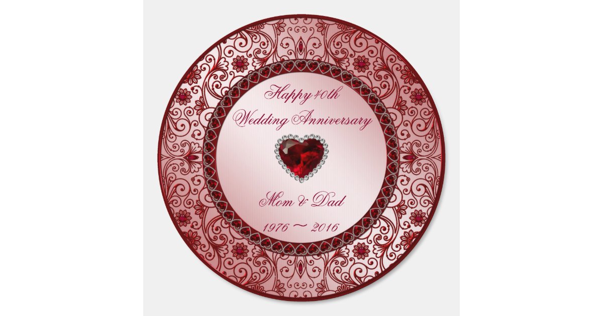 Ruby 40th Wedding Anniversary Sign | Zazzle