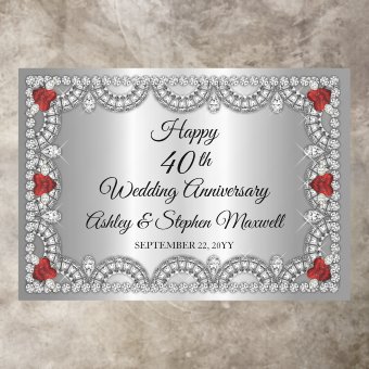 Ruby and Diamond 40th Wedding Anniversary Party Floor Decals | Zazzle