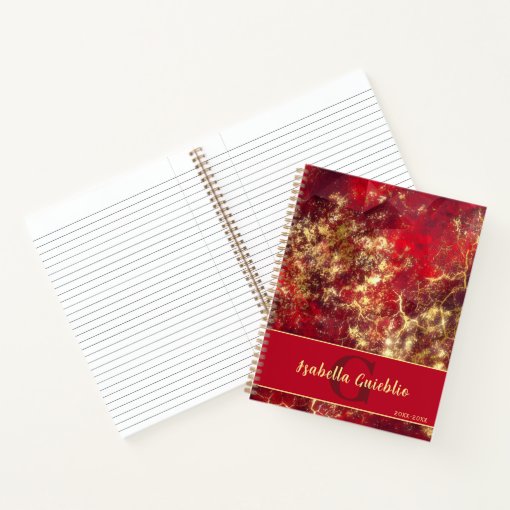 Ruby and Gold Notebook | Zazzle